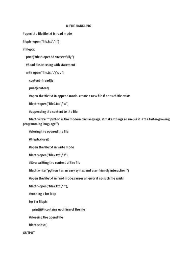 FILE HANDLING 8th PROGRAM | PDF | Text File | Computing