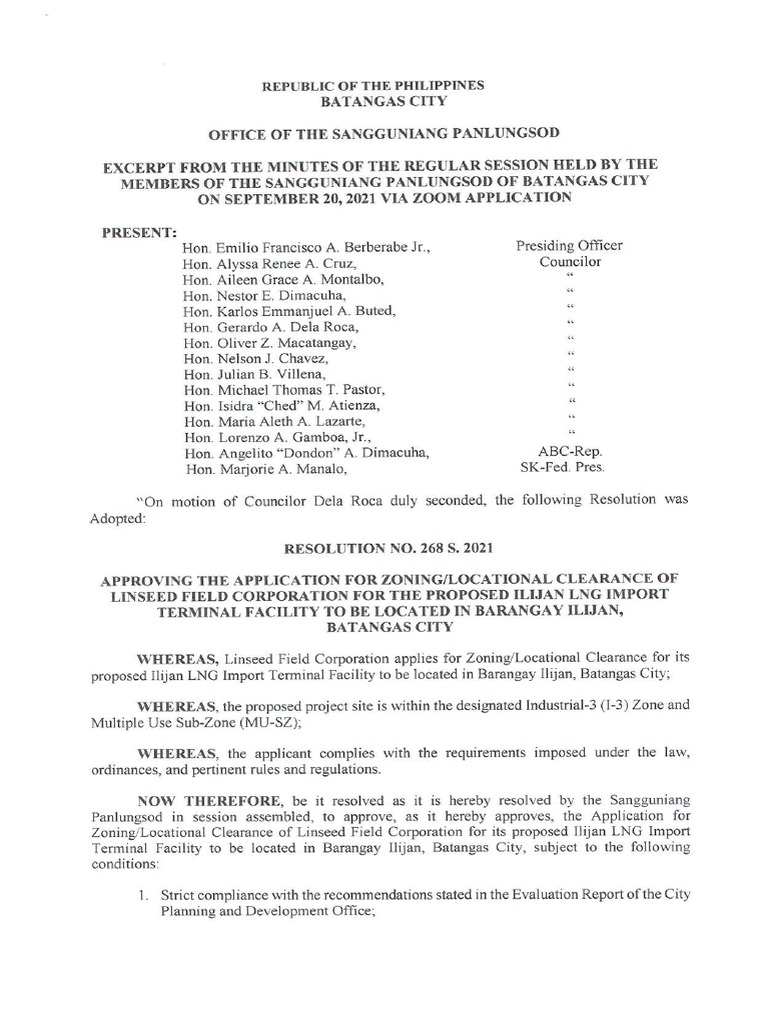 Pcij Barangay Chairman Resolution | PDF