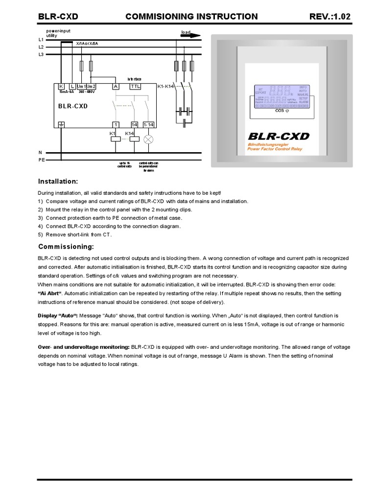 BLR CXD Short Manual | PDF | Capacitor | Fuse (Electrical)