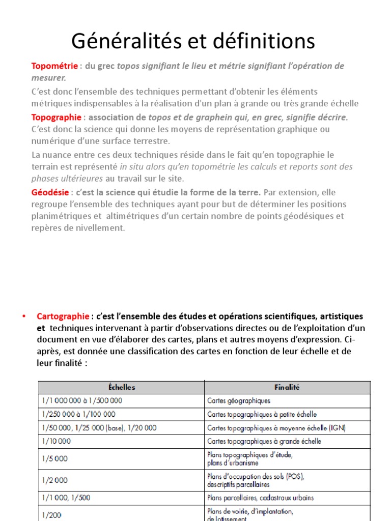 Introduction à la topométrie et topographie | PDF | Topographie ...
