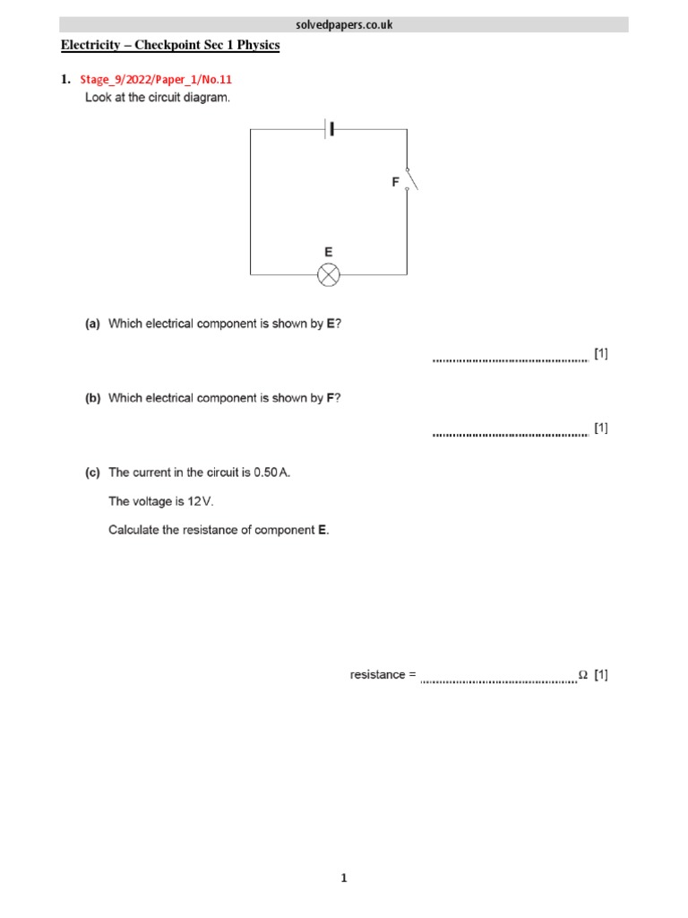 Checkpoint Physics Past Papers Guide | PDF | Electromagnetism | Physical Quantities