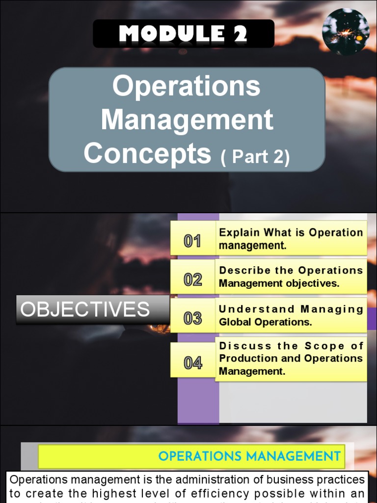 Operations Management Concepts Overview | PDF | Operations Management ...