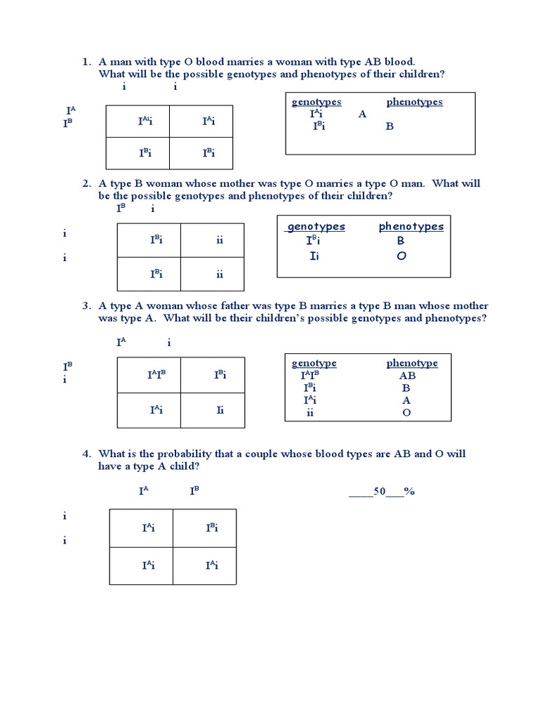 Multiple Allele Worksheet | PDF