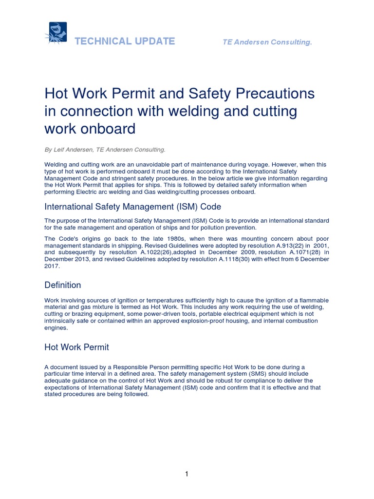 Technicalupdate-HotWorkPermitandSafety Precautions in Connection With ...