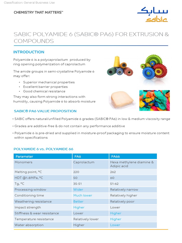 SABIC® PA6 Technical Leaflet | PDF | Intellectual Property | Patent