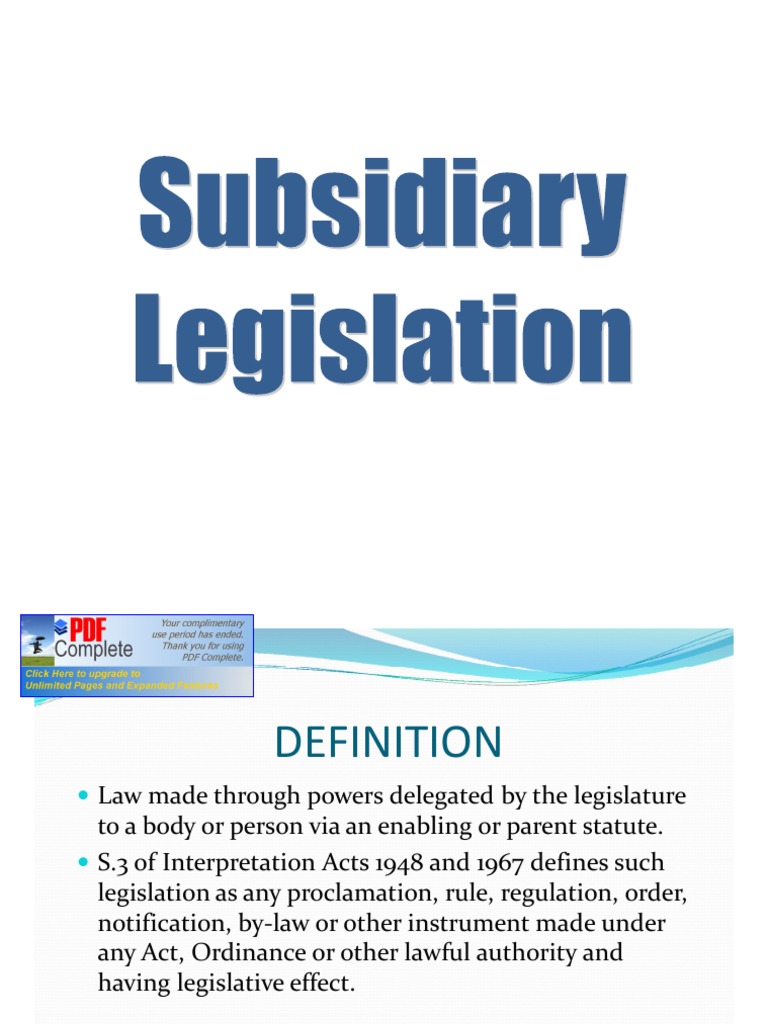 Subsidiary Legislation | PDF | Legal Documents | Public Sphere
