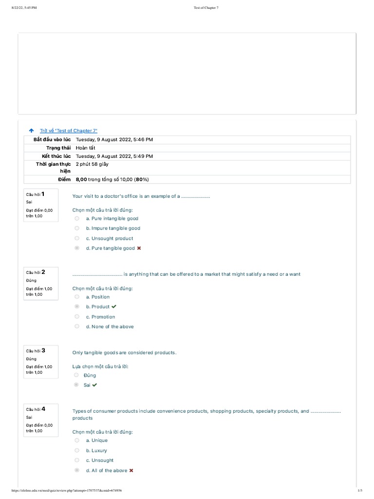 Test of Chapter 7 PDF | PDF