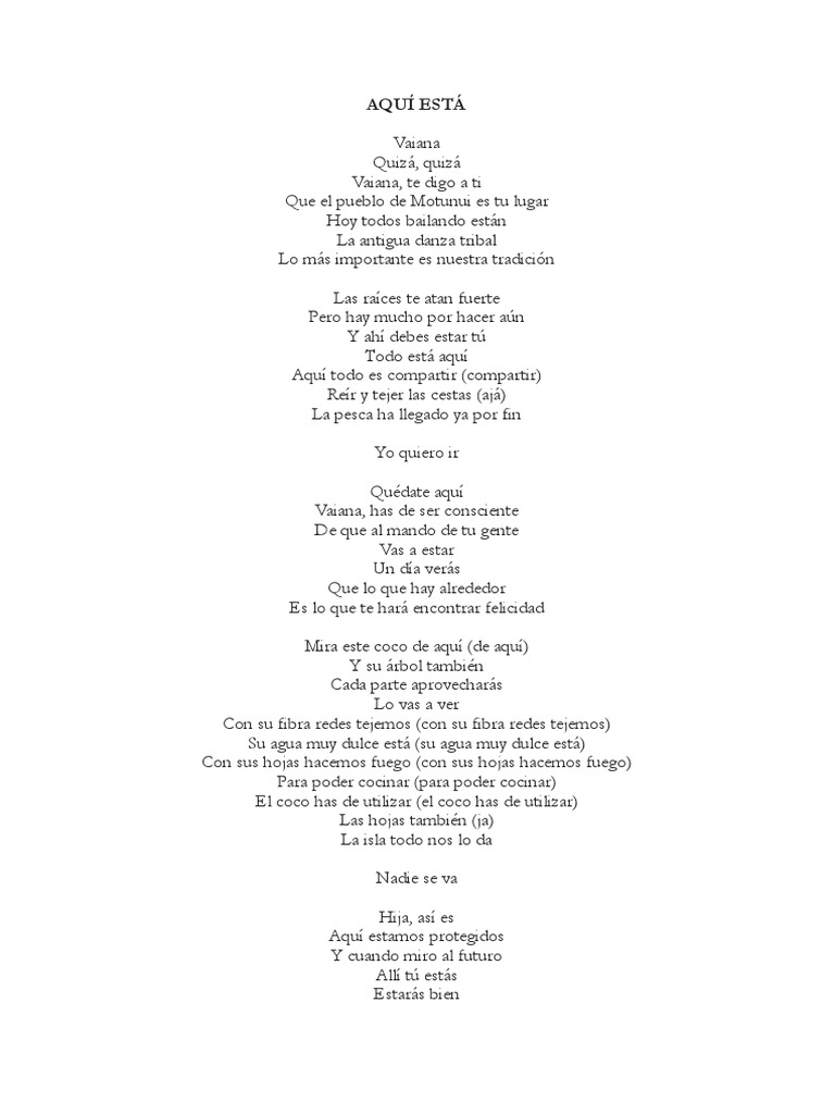 AQUÍ ESTÁ (Letra) | PDF