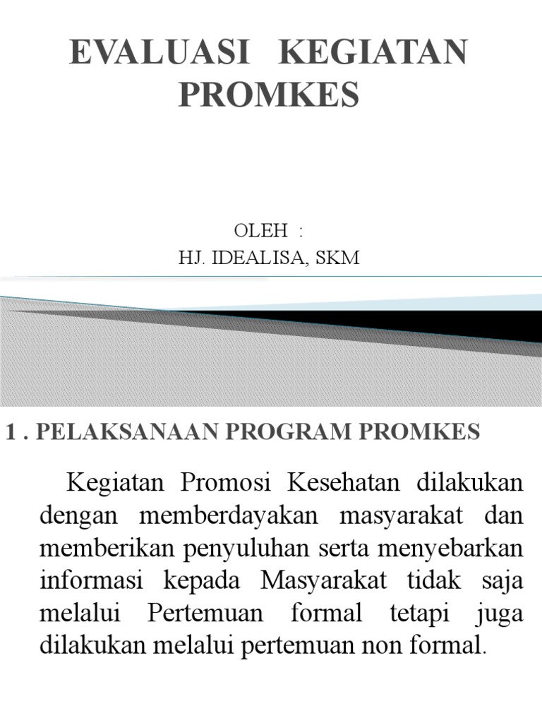 Evaluasi Kegiatan Promkes | PDF