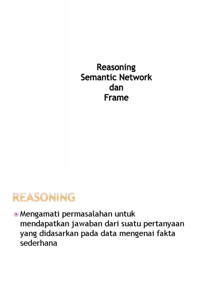 Reasoning, Semantic Network, Frame | PDF