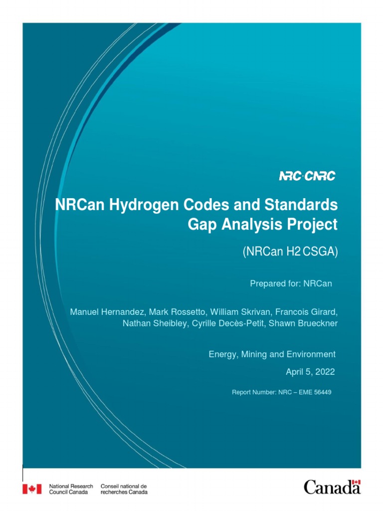 Final Report - NRCan Hydrogen Codes and Standards Gap Analysis Project PDF | PDF ...