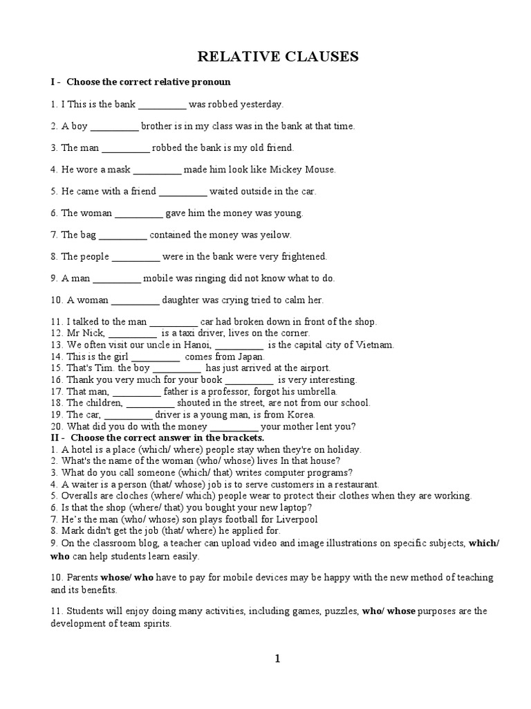 Relative Clauses Unit 8 | PDF | Random Access Memory | Input/Output