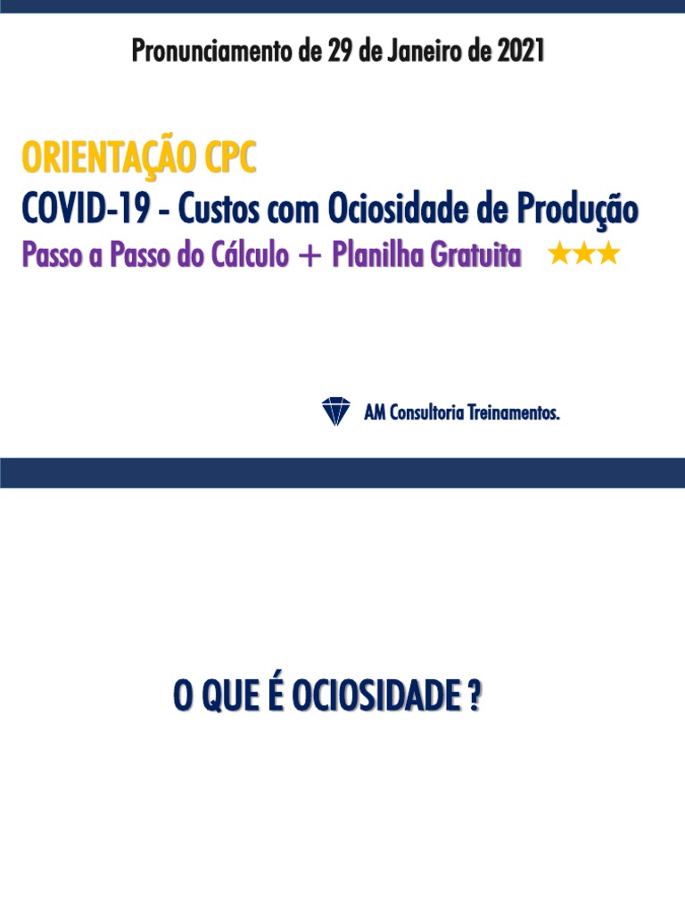 Custos Com Ociosidade de Produção | PDF | Despesa | Produção e fabricação