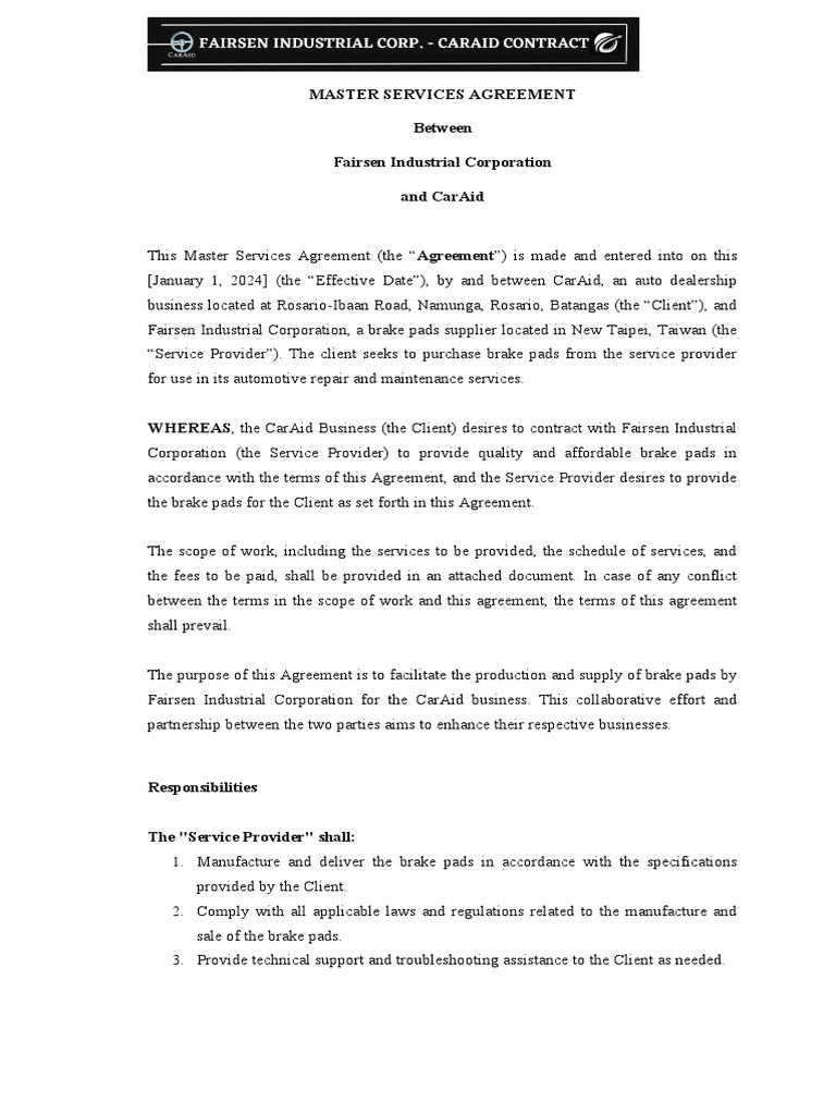 Bpo - Activity 3 Msa - GRP 3caraid - Finmgt 2203 | PDF | Indemnity ...