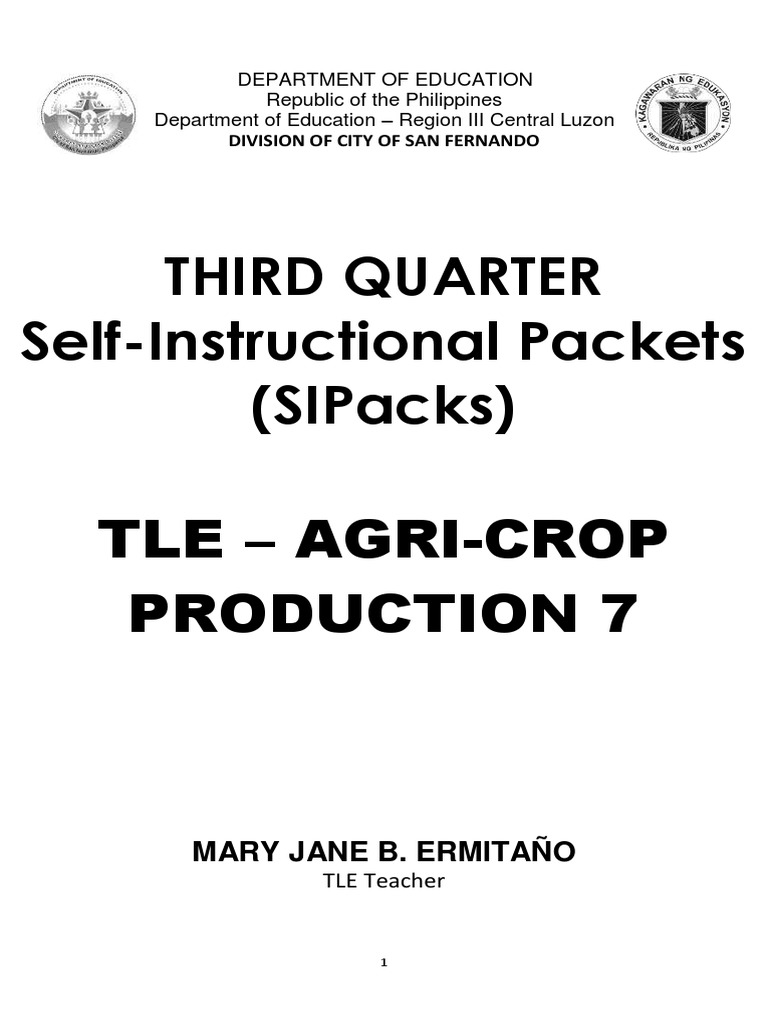 Qa Tle Agri Crop 7 Q3 Week 1 6 Booklet Type Pdf Pdf Area
