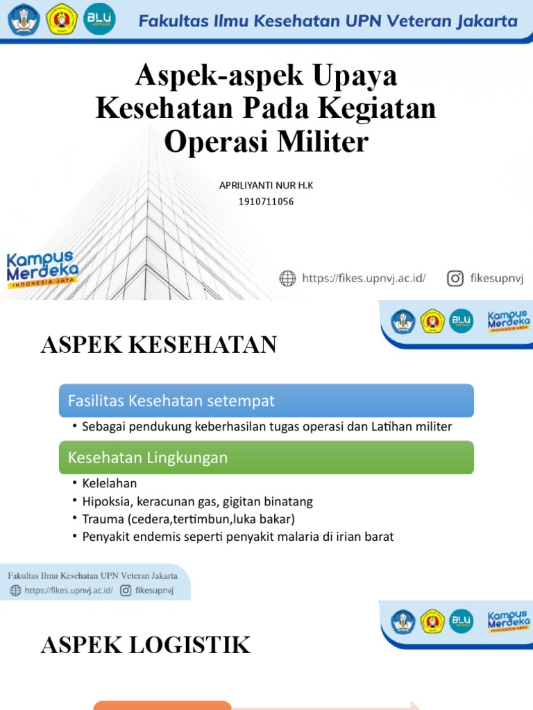 Aspek Upaya Kesehatan Pada Kegiatan Operasi militer-APRILIYANTI NUR 056 | PDF