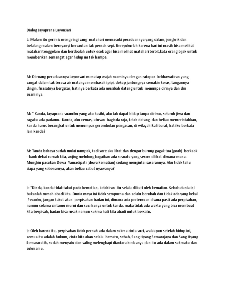 Dialog Jayaprana Layonsari Fixed | PDF