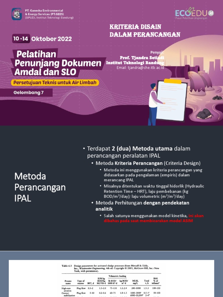 Kriteria Disain IPAL Okt 2022 | PDF