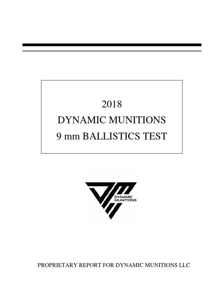 2018 9mm Ballistics Test Report | PDF | Ammunition | Tissue (Biology)