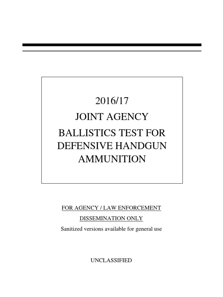 Ballistics Testing for Defensive Ammo | PDF | Bullet | Projectile Weapons