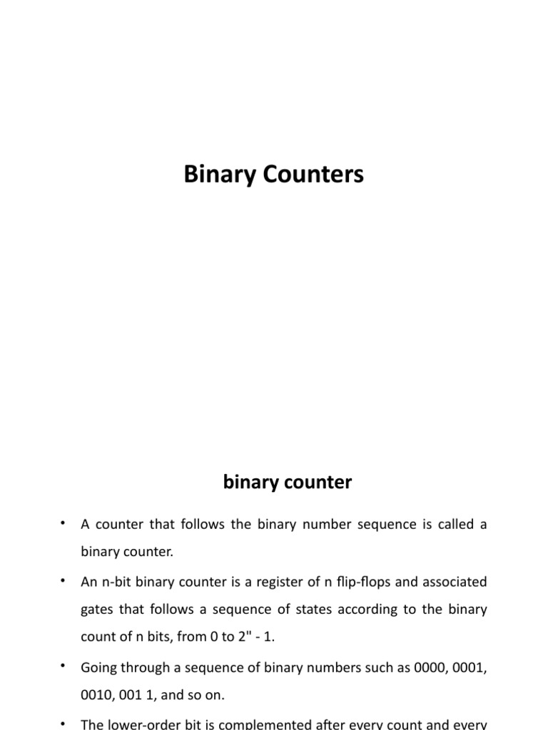 Binary Counters Pdf Inputoutput Central Processing Unit 