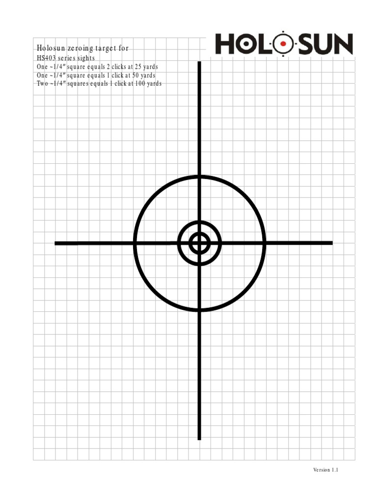 Holosun HS403 Zeroing Target Guide | PDF