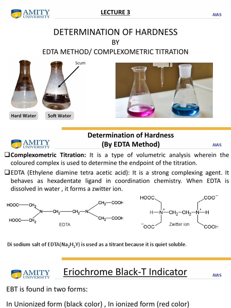 M1-L2 - Hardness Determination EDTA | PDF | Titration | Chemistry