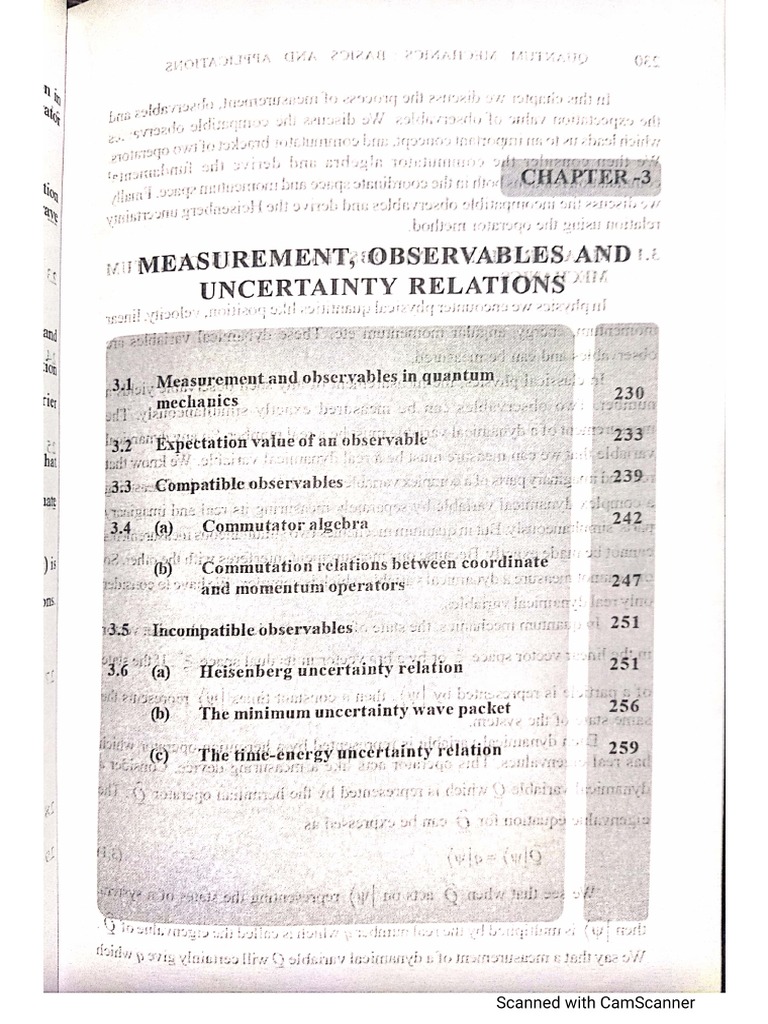 Measurement, Observables and Uncertainty Relations PDF | PDF