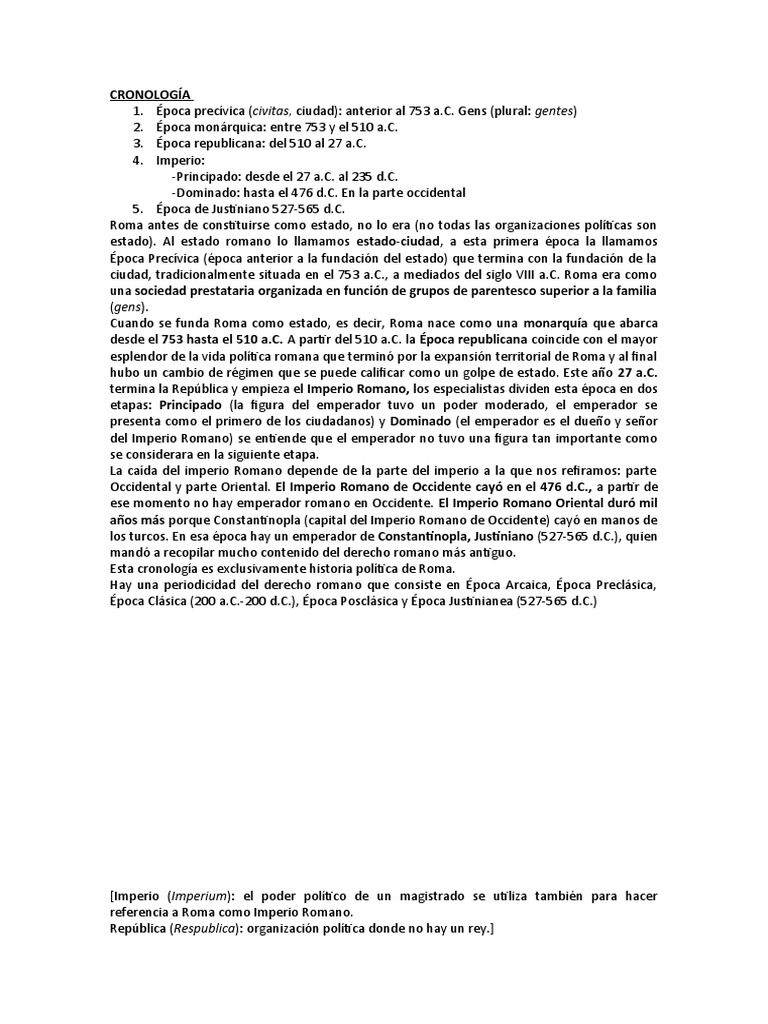 Introducción Histórica Al Derecho Romano | PDF | Roma antigua | imperio ...