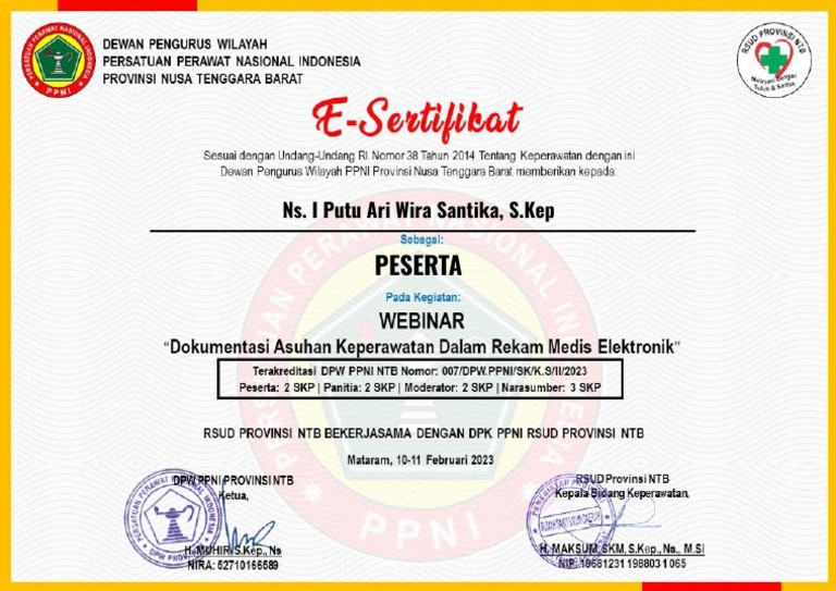 Ns. I Putu Ari Wira Santika, S.Kep | PDF