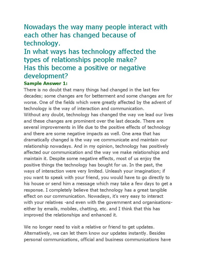 Nowadays The Way Many People Interact With Each Other Has Changed ...