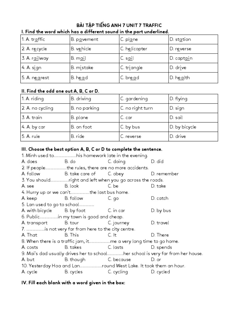 (E7) U7 - 1 | PDF | Traffic | Land Transport