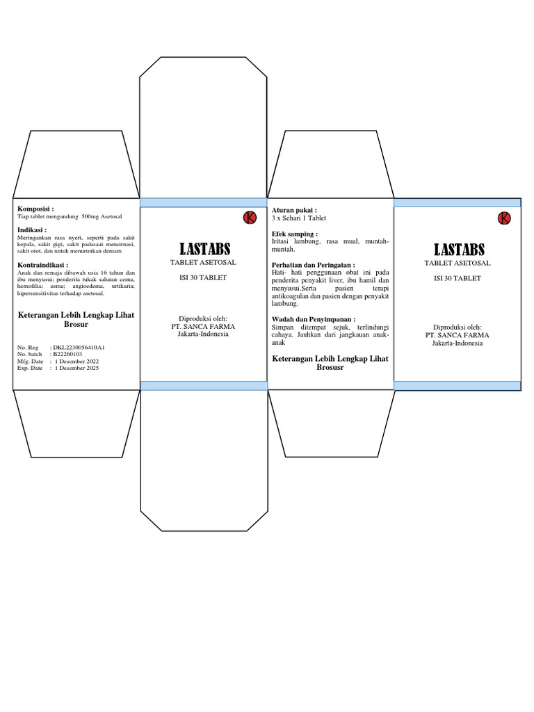 Etiket, Kemasan Dan Brosur Tablet Teofilin | PDF