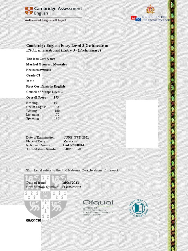 Cambridge English Entry Level 3 Certificate in | PDF