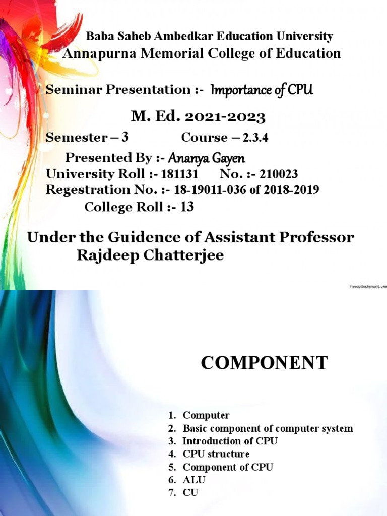 CPU Presentation | PDF