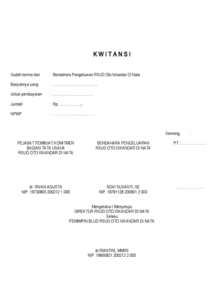 KWITANSI RSUD | PDF