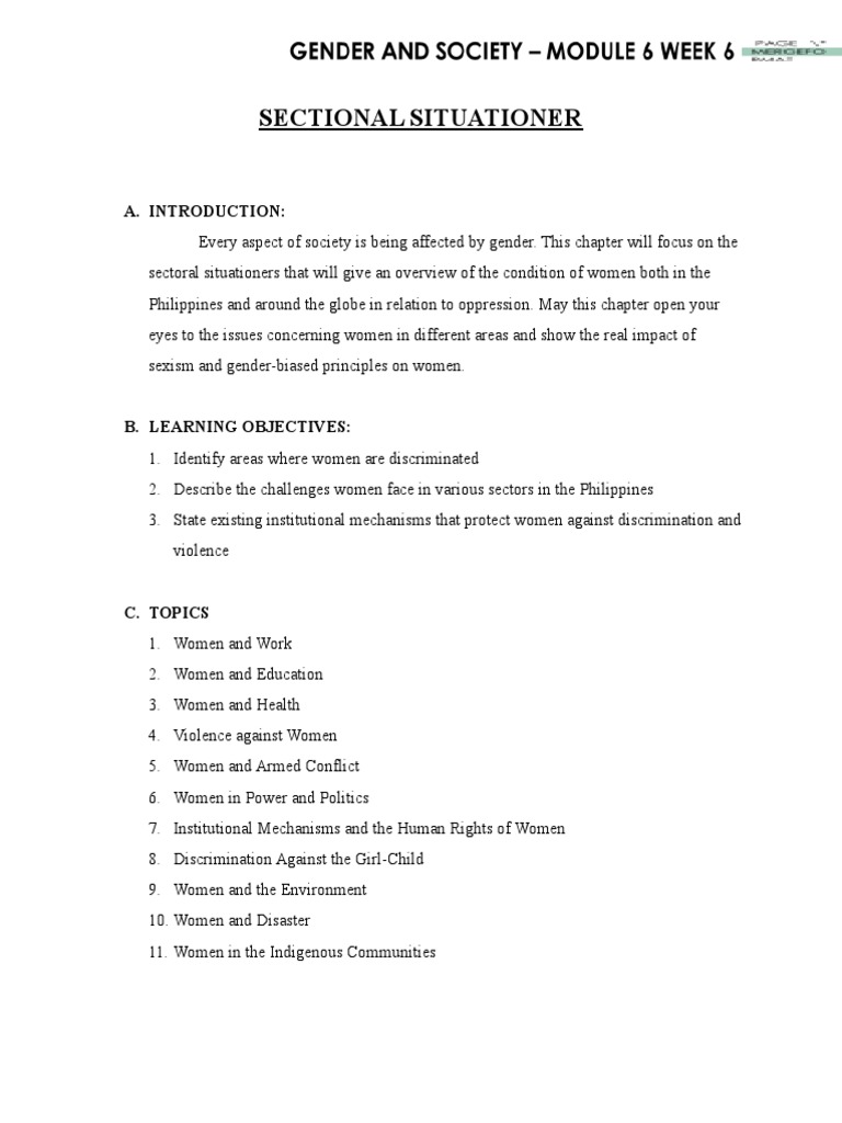 Gender Issues in Society Today | PDF | Woman | Sexism