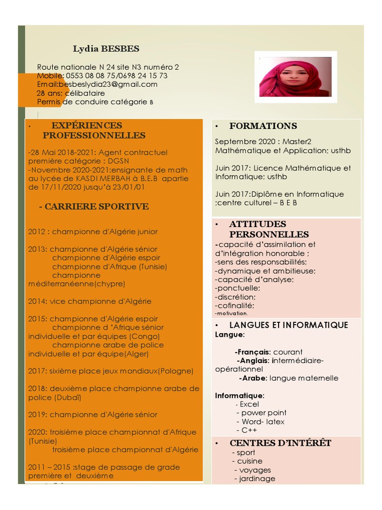 CV PDF | PDF | Algérie