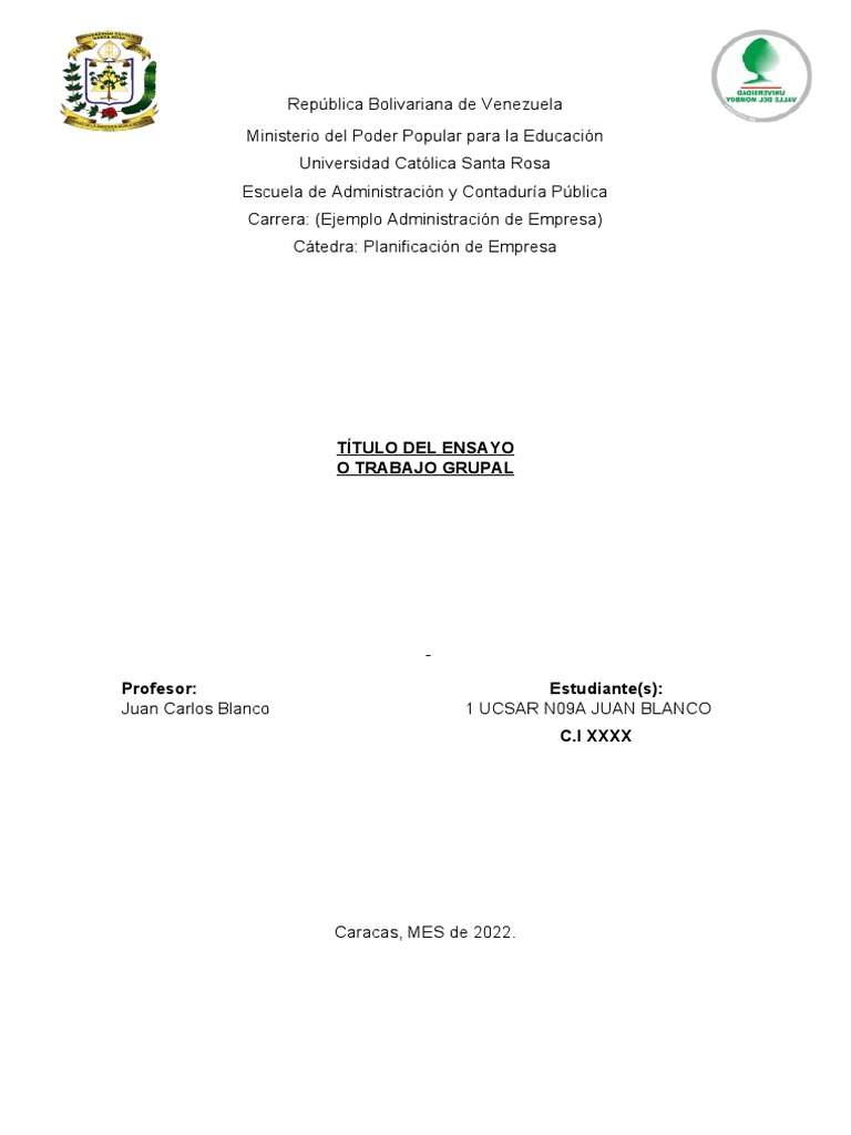 Formato Portada Ucsar | PDF