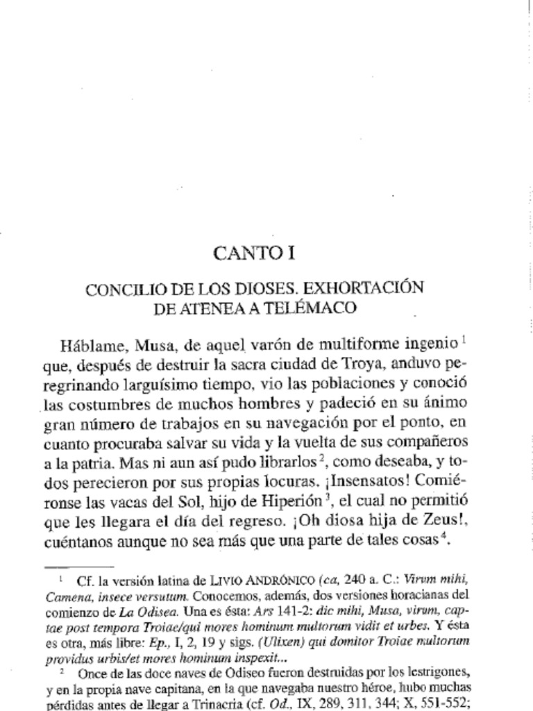Odisea Canto 1 | PDF