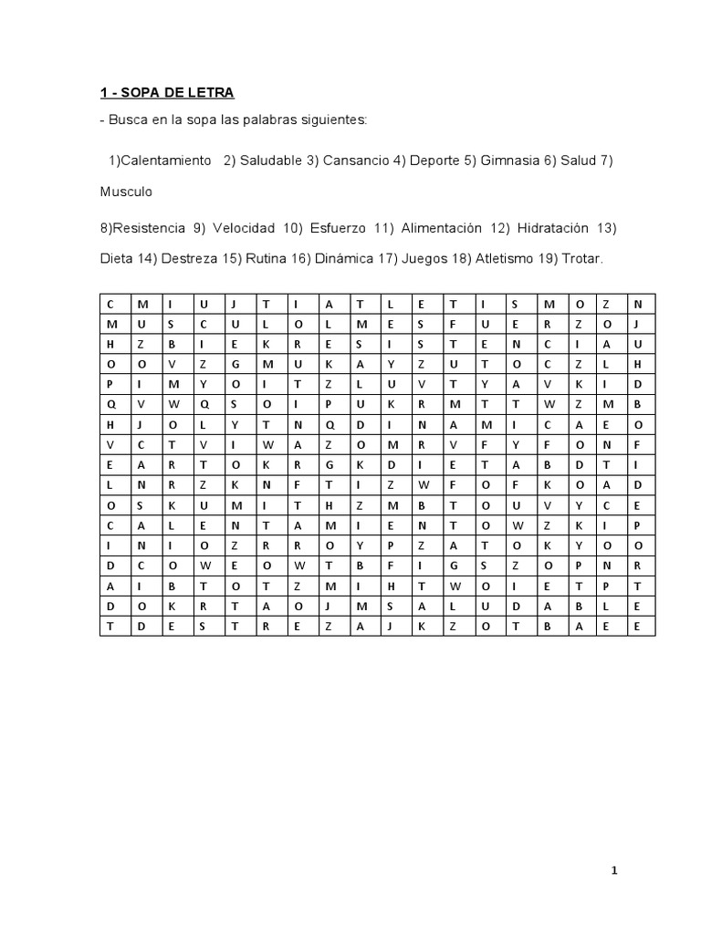 TP Sopa de Letras y Crucigrama | PDF | Medicina CLINICA | Enfermedades ...