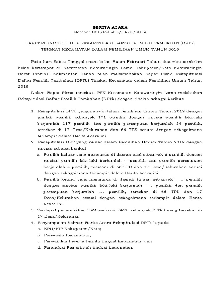 BA PENETAPAN PPK ADA PENAMBAHAN TPS (2) | PDF