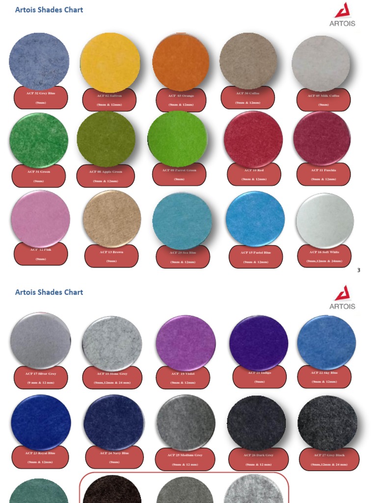 Artois Colour Chart | PDF