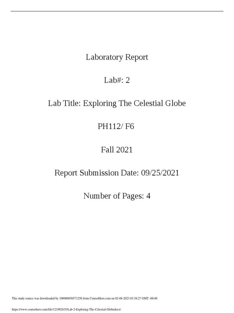 Lab 2 Exploring The Celestial Globe | PDF | Cartography | Astronomy