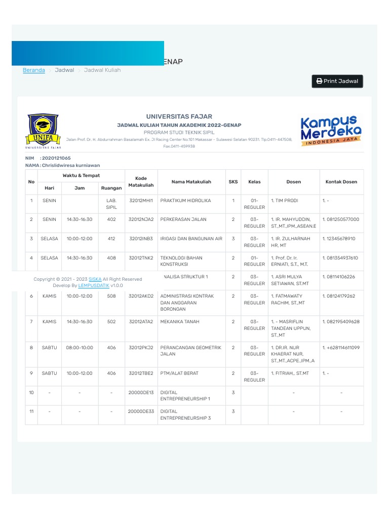 SISKA - Mahasiswa | PDF