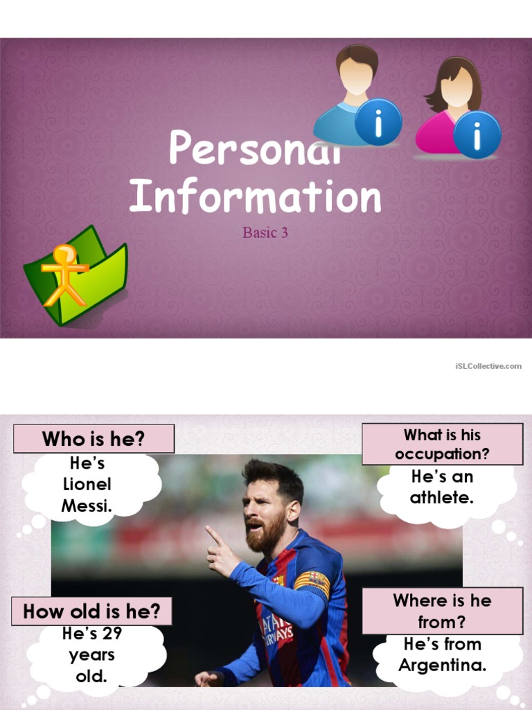 Personal Information WH Questions To Be PDF | PDF