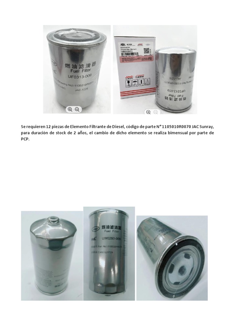 Compra Filtros Jac Sunray | PDF