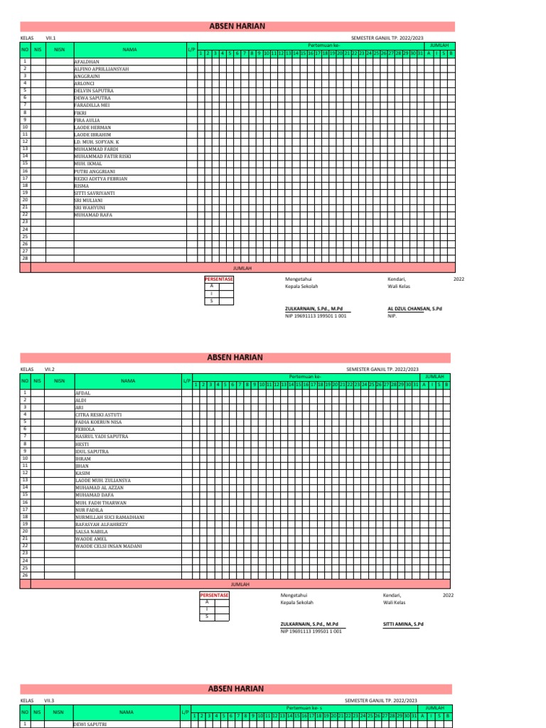 Daily Attendance Record | PDF