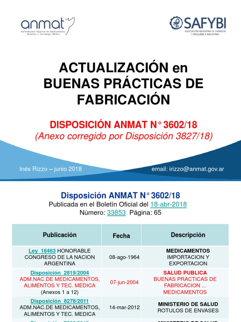 Actualización BPF Medicamentos ANMAT | PDF | Calidad (comercial ...