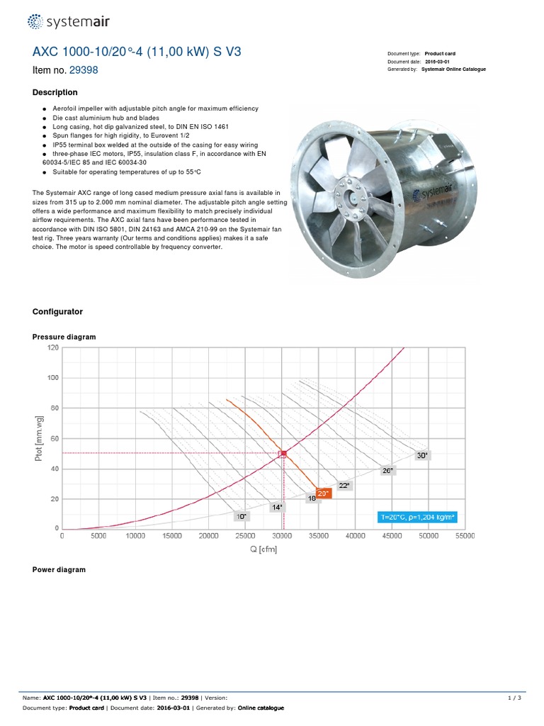 AXC 1000-10/20°-4 Fan Product Card | PDF | Electrical Engineering ...